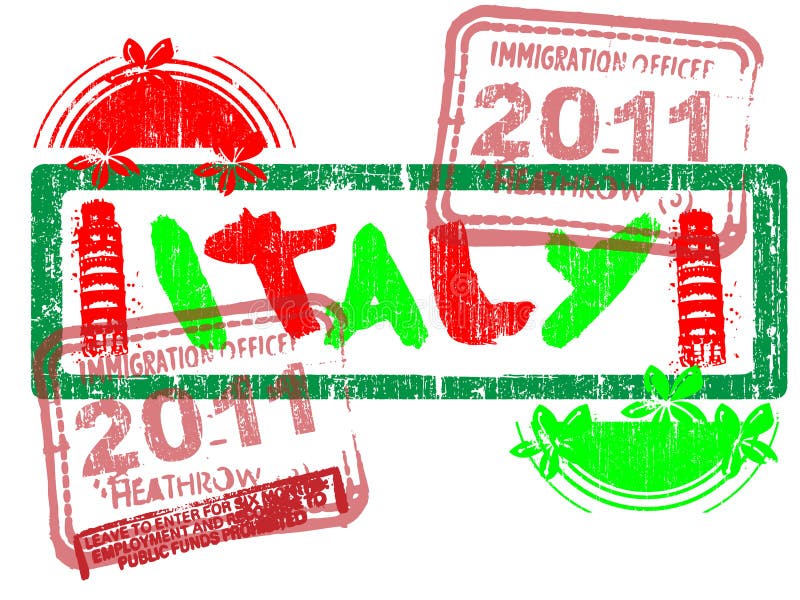 Immigration Stamp - Italy stock vector. Illustration of immigration ...