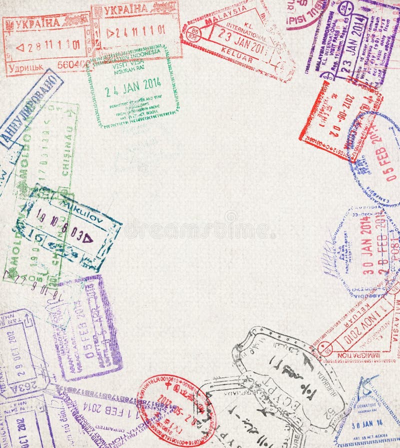 Frame from Passport Visa Stamps Stock Photo - Image of official, entry ...