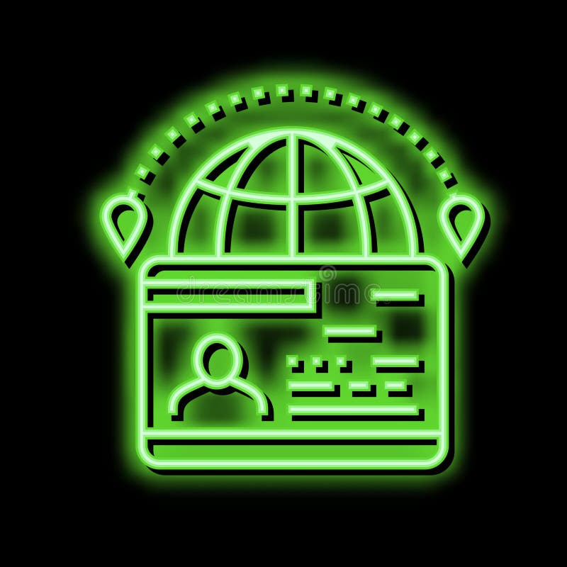 Immigration Visa Neon Glow Icon Illustration Stock Vector ...