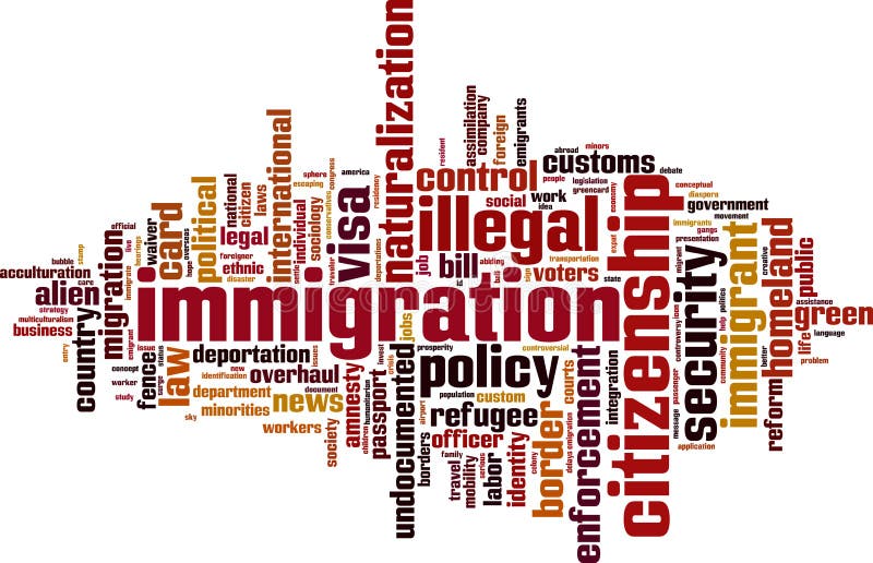Immigration word cloud stock vector. Illustration of assimilation ...