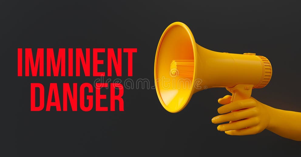 Imminent Danger Text Message.yellow Hand Holding Yellow Megaphone Stock ...