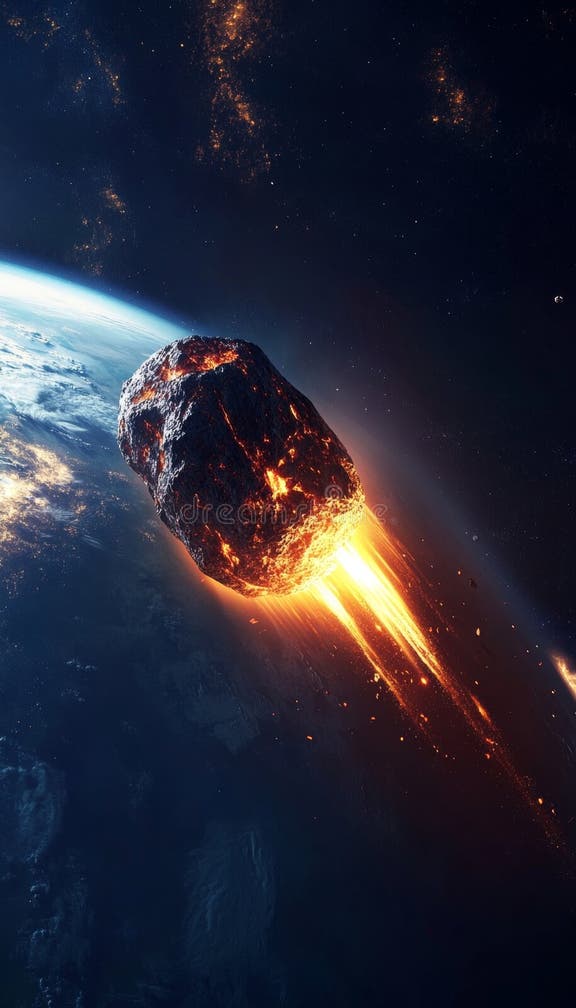 Imminent Threat Realistic Visual of a Massive Asteroid Approaching ...