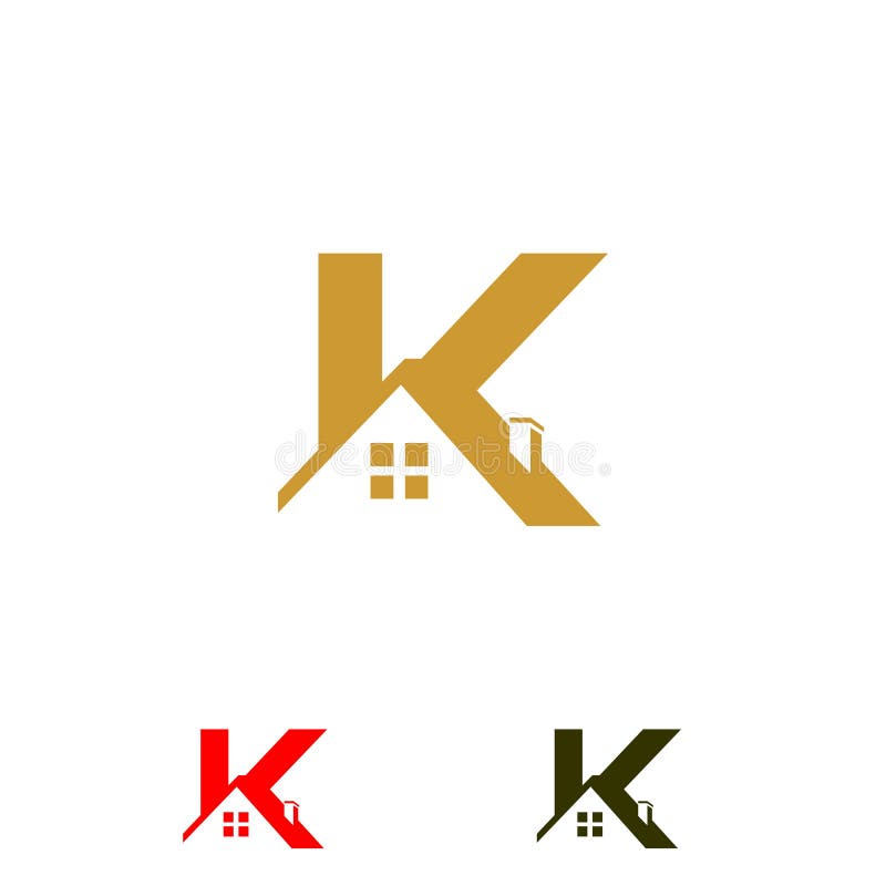 Immobiliers De Maison De Toit De ` Du ` K De Lettres Initiales De Logo ...