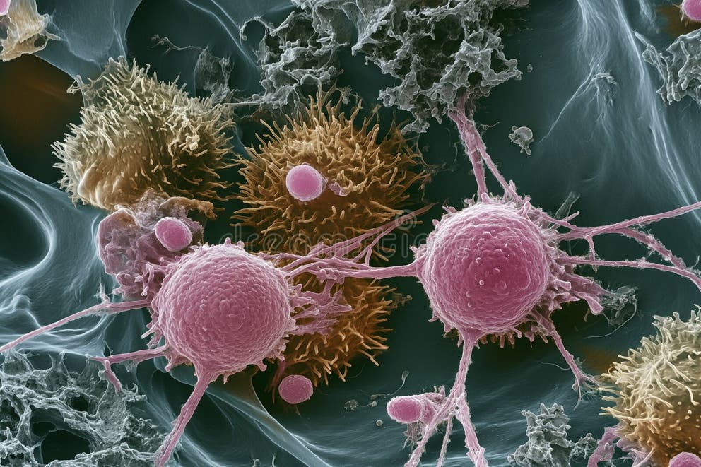 Immune Cells Attack Cancer Cells, T-cells Attacking Cancer Stock Image ...