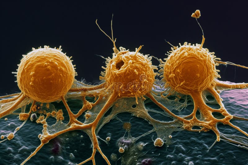 Immune Cells Attack Cancer Cells, T-cells Attacking Cancer Stock Image ...