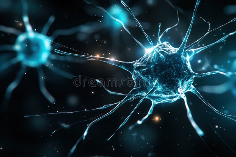 Immune Cells Illuminated in Electric Blue, Showcasing Intricate Details ...