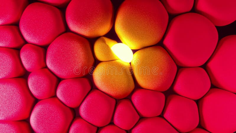 Immune Cells Surrounding Glowing Particle in Microscopic Biomedical ...