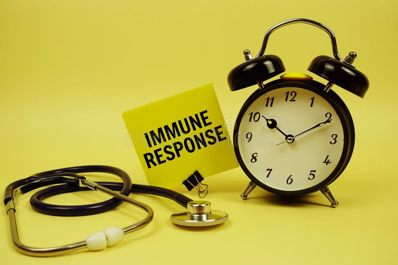 Immune Response Text Message on Paper Card with Stethoscope and Alarm ...