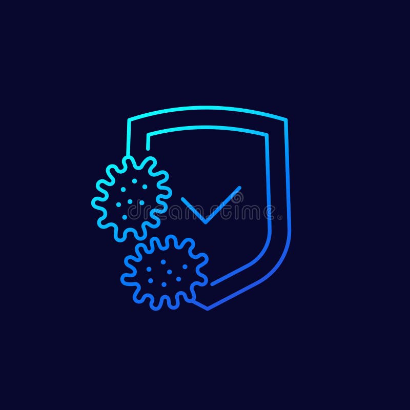 Immune System, Antibacterial Protection Line Icon Stock Vector ...