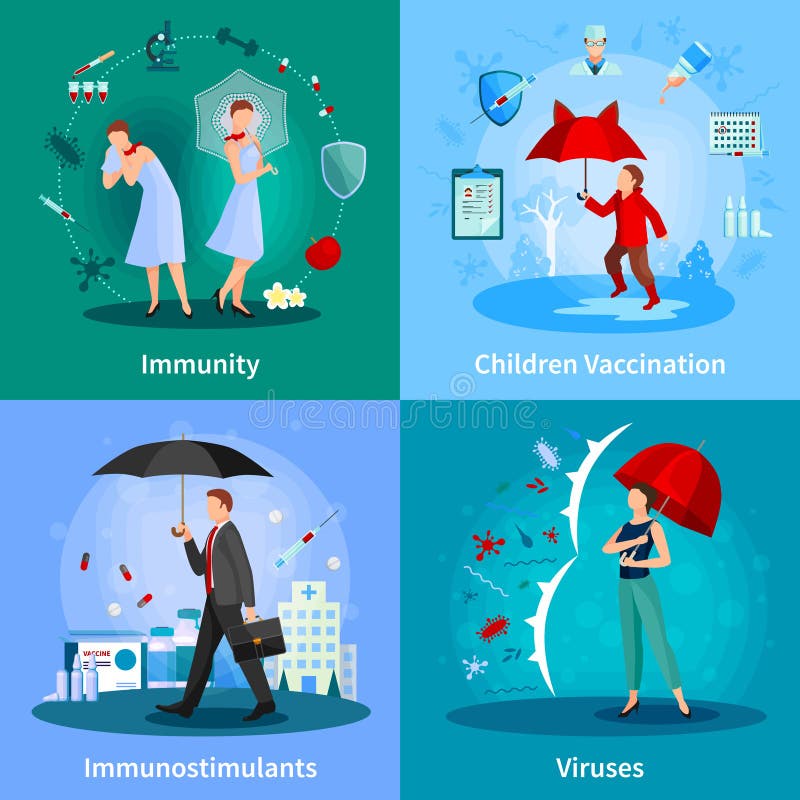 Immune System Concept. Hygienic Medical Blue Shield Protecting from ...