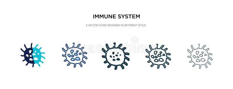 Immune System Icon in Different Style Vector Illustration. Two Colored ...