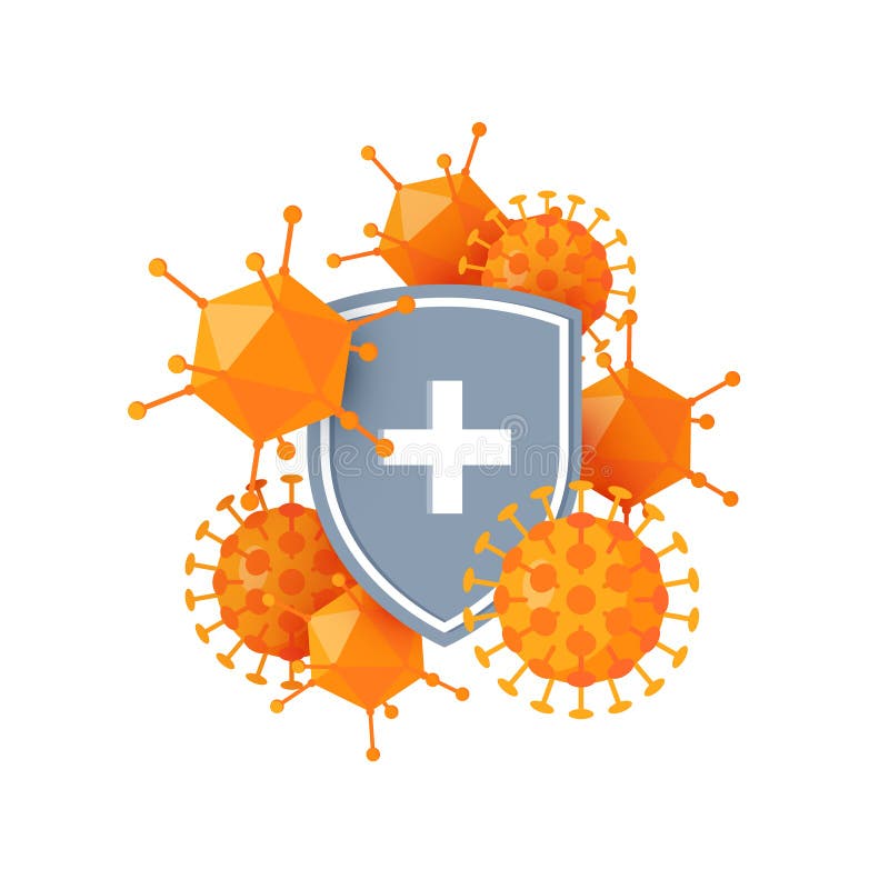 Immune System Icon in Flat Style, Vector Stock Vector - Illustration of ...