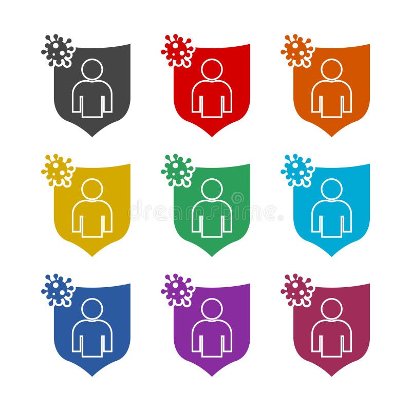 Immune System Icon Or Logo Color Set Stock Vector Illustration Of
