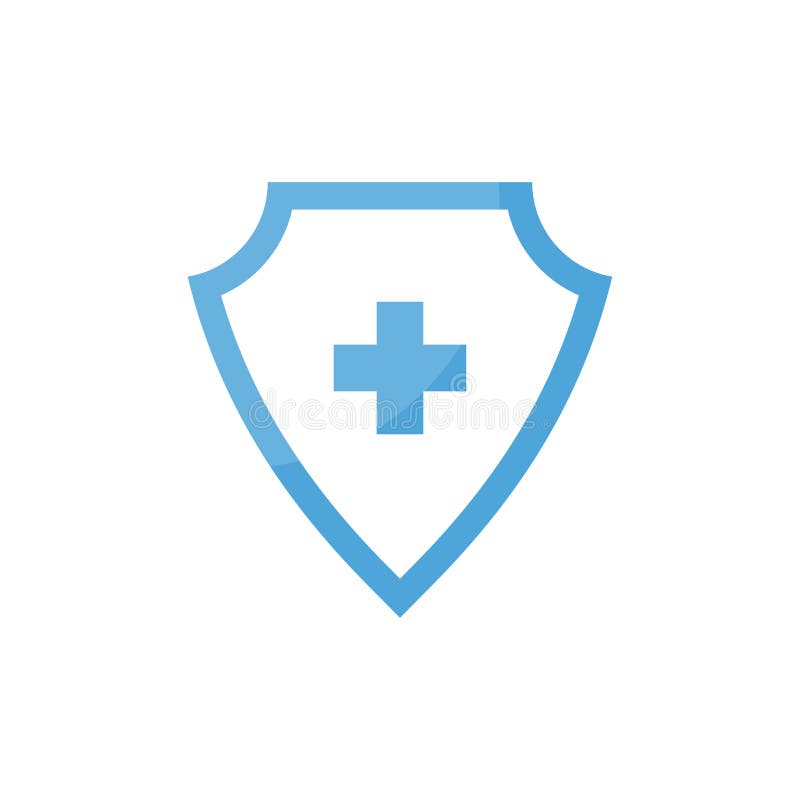 Immune System Icon. Medical Cross in the Shield Stock Illustration ...
