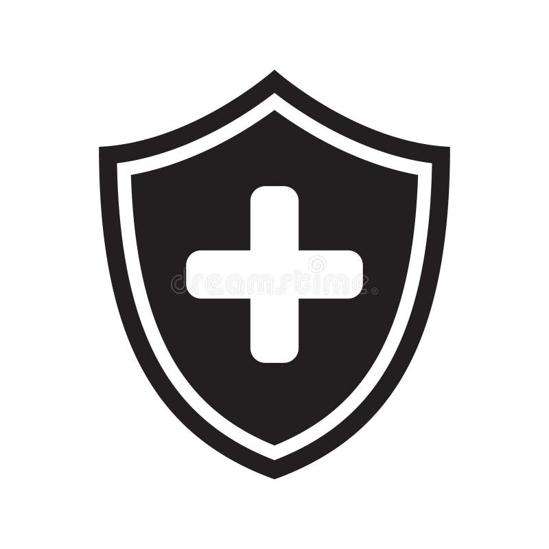 Immune System Icon. Medical Cross in the Shield. Vector Isolated. Stock ...