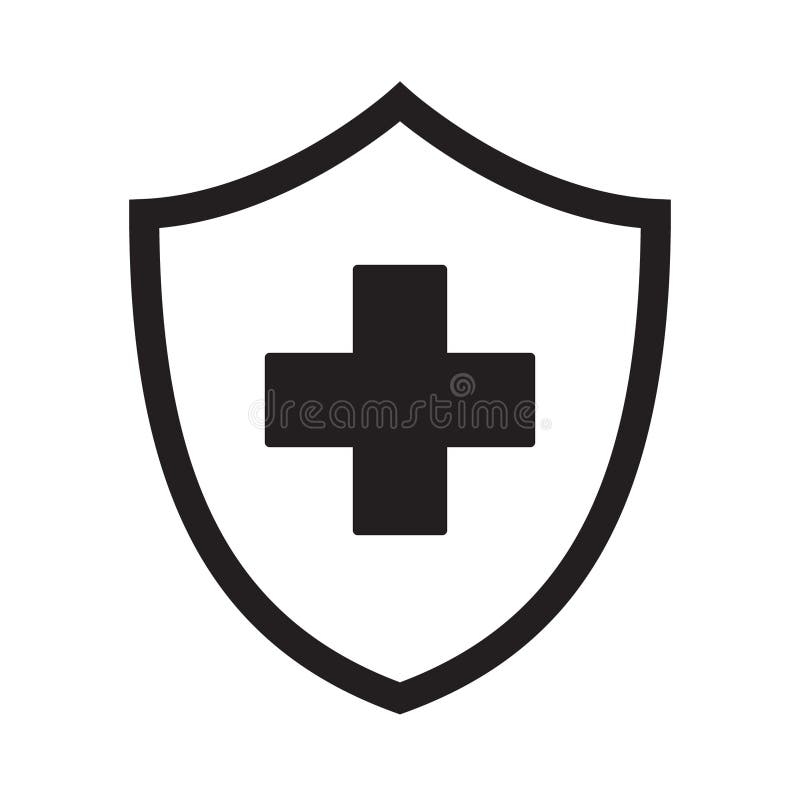 Immune System Icon. Medical Cross in the Shield. Vector Isolated Stock ...