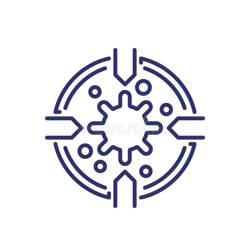 Immune System Line Icon on White, Vector Stock Vector - Illustration of ...