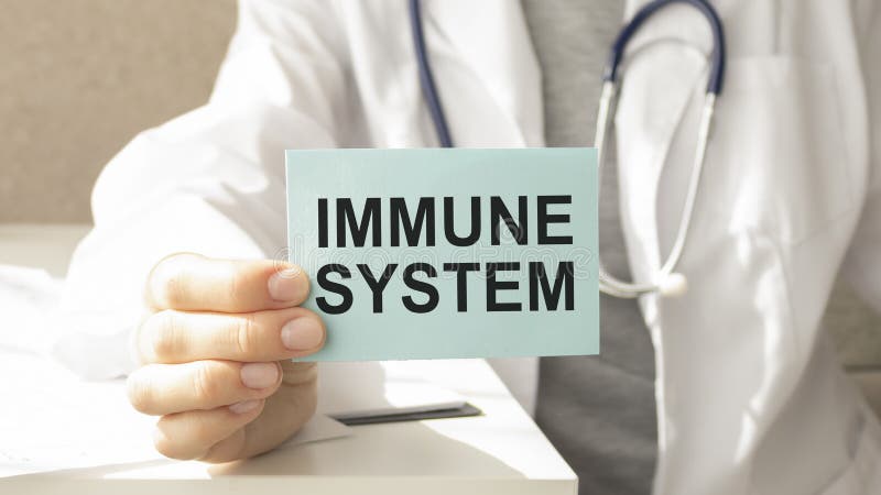 Immune System - Medical Doctor Shows Information Stock Photo - Image of ...