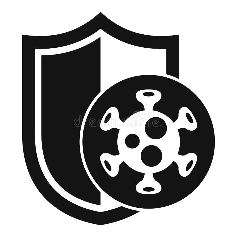 Immune System Protecting from Virus with Shield Icon Stock Illustration ...