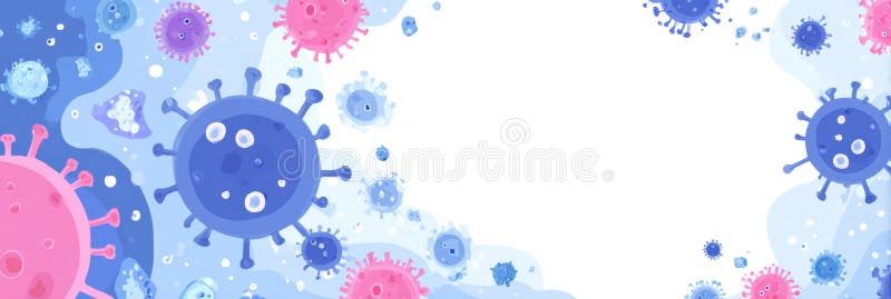 Immune System Response Illustrated with Cold Virus Cells Attacking in a ...