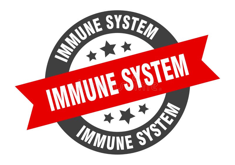 Immune System Sign. Round Ribbon Sticker. Isolated Tag Stock Vector ...