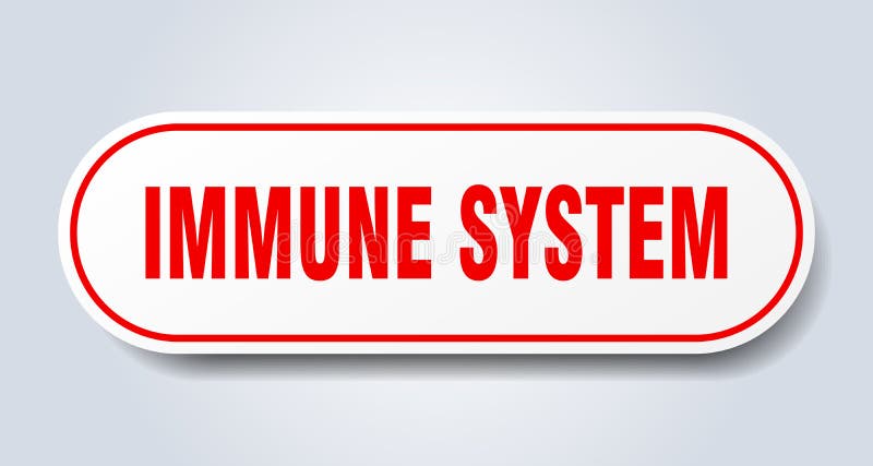Immune System Sign. Rounded Isolated Button. White Sticker Stock Vector ...