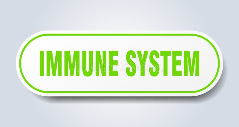Immune System Sign. Rounded Isolated Button. White Sticker Stock Vector ...