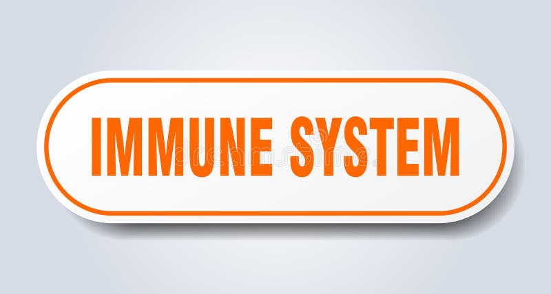Immune System Sign. Rounded Isolated Button. White Sticker Stock Vector ...