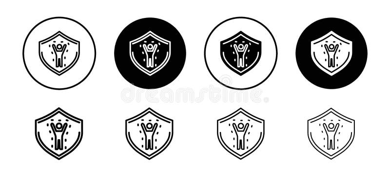 Immune System Support Shield for Human Body Safety Purpose Icon. Avoid ...