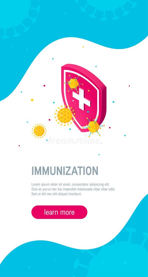 Immune System Vector Banner, Isometry Color Design Stock Vector ...