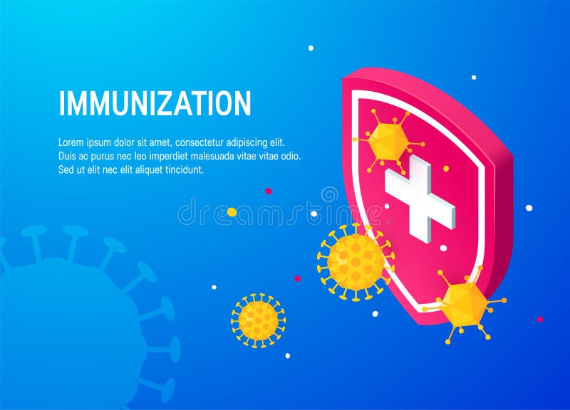 Immune System Vector Banner, Isometry Color Design Stock Vector ...