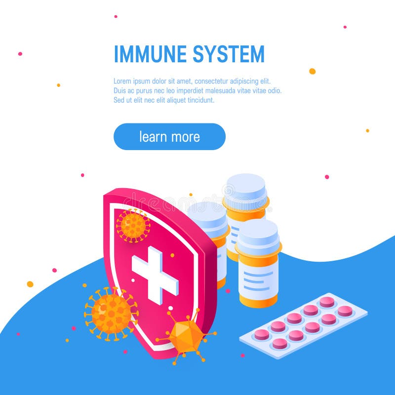Immune System Vector Concept in Isometric View Stock Vector ...