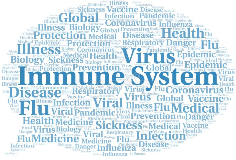 Immune System Word Cloud on White Background Stock Illustration ...