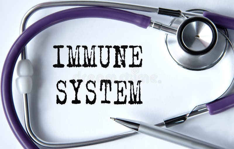 IMMUNE SYSTEM - Words on White Background with Pen and Stethoscope ...