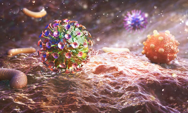 Immunity Concept. Different Virus Attack To Shell. Stock Illustration ...