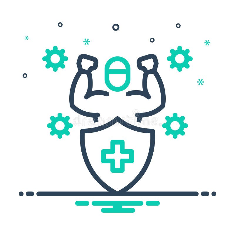 Mix Icon for Immunity, Immune and Disease Stock Vector - Illustration ...