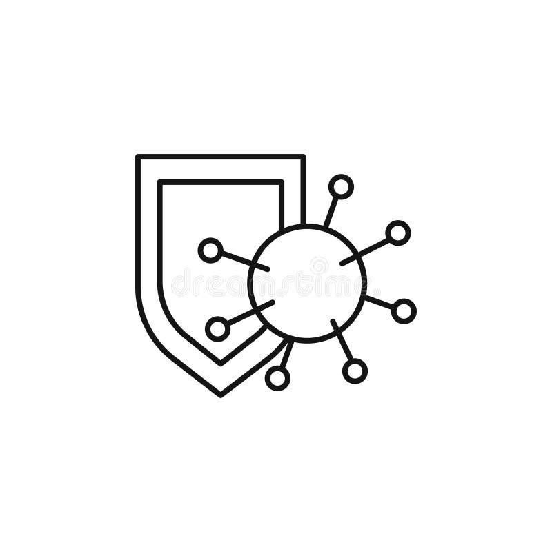 Immunity Icon Thin Line Art Isolated Stock Vector - Illustration of ...