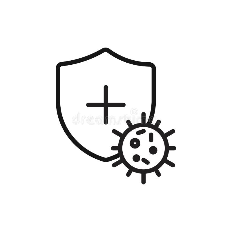 Immunity Icon Thin Line Flat Illustration Stock Illustration ...