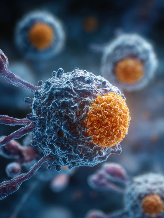 Immunity Response Illustrated through Immune Cells Attacking a Virus ...