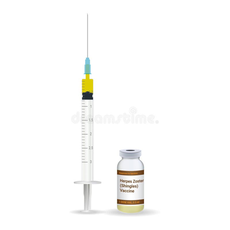 Immunization, Shingles Vaccine Plastic Medical Syringe with Needle and ...