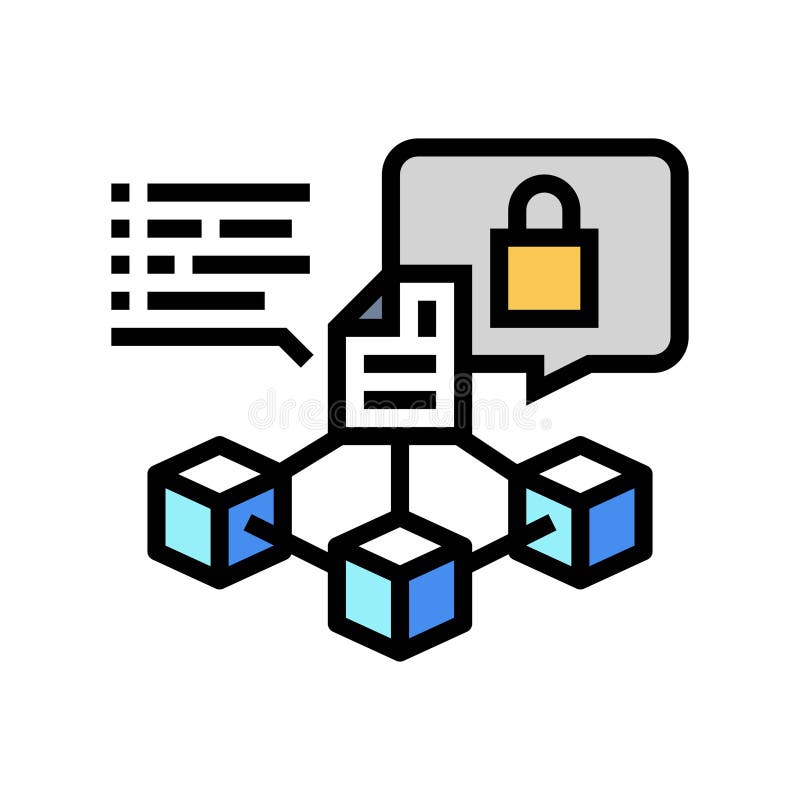 Immutable Record Decentralized Application Color Icon Vector ...