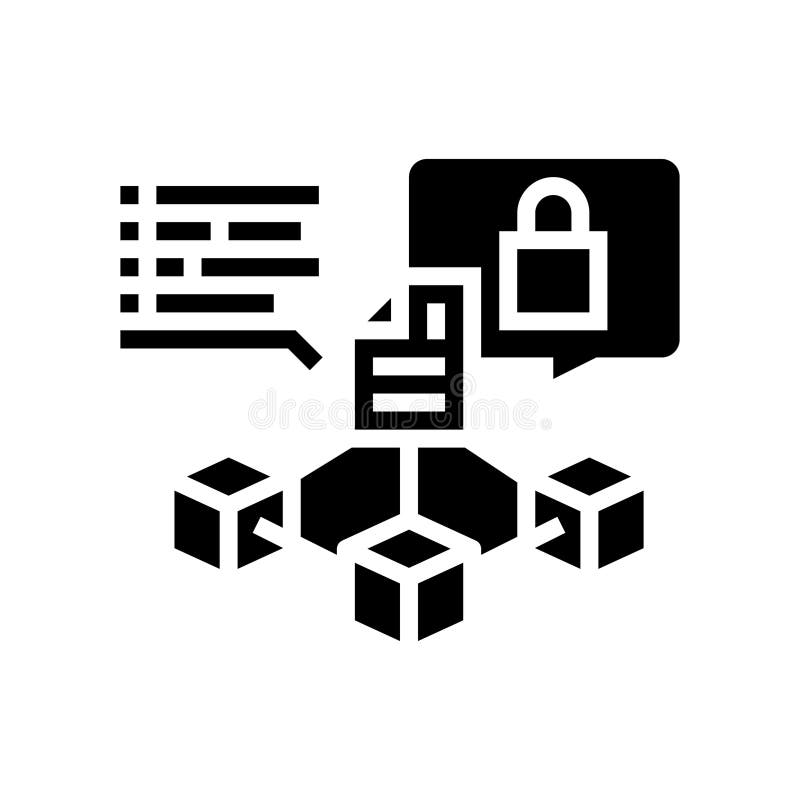 Immutable Record Decentralized Application Glyph Icon Vector ...