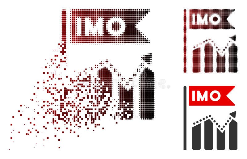 Dissolving Dotted Halftone Imo Chart Trend Icon Stock Vector