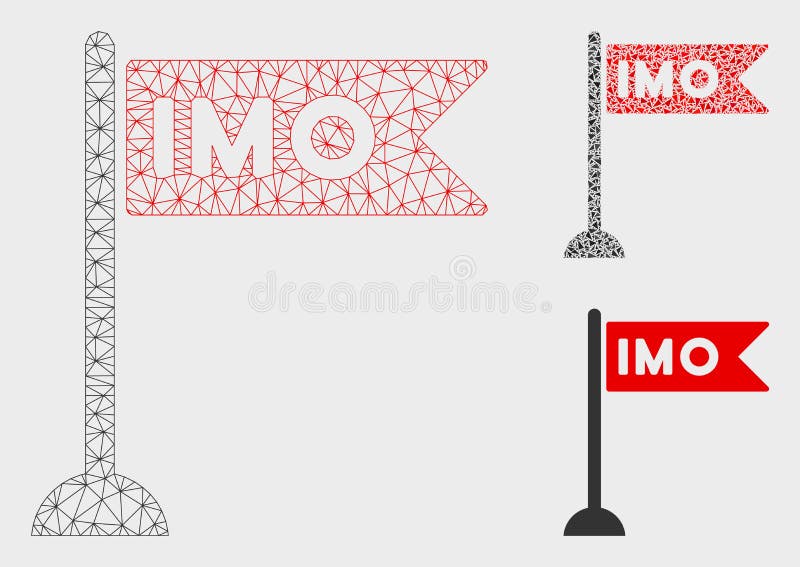 IMO Flag Vector Mesh Carcass Model and Triangle Mosaic Icon Stock ...