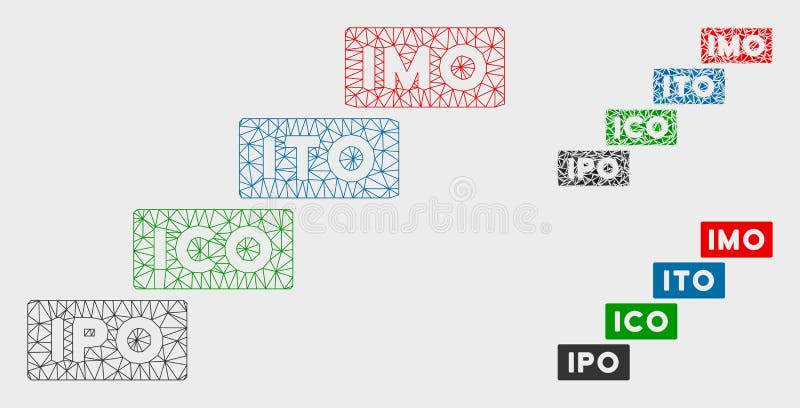 IMO Levels Vector Mesh Carcass Model and Triangle Mosaic Icon Stock ...
