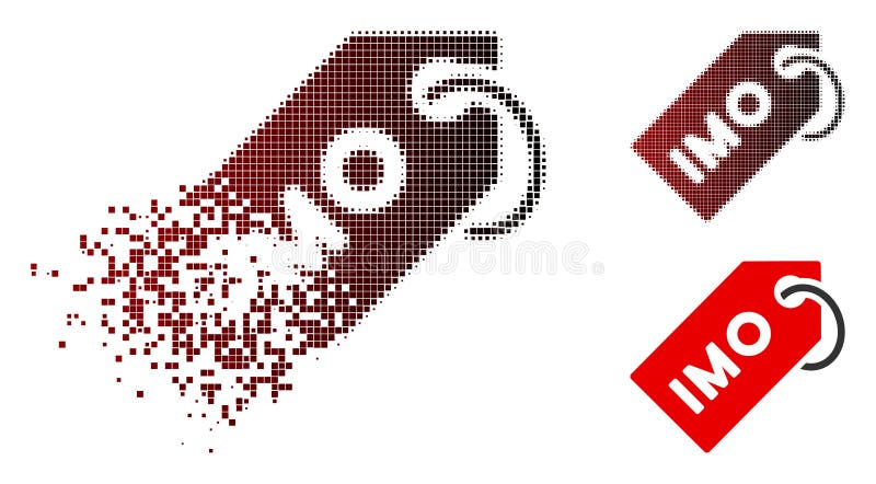 Dissolving Pixelated Halftone IMO Tag Icon Stock Vector - Illustration ...