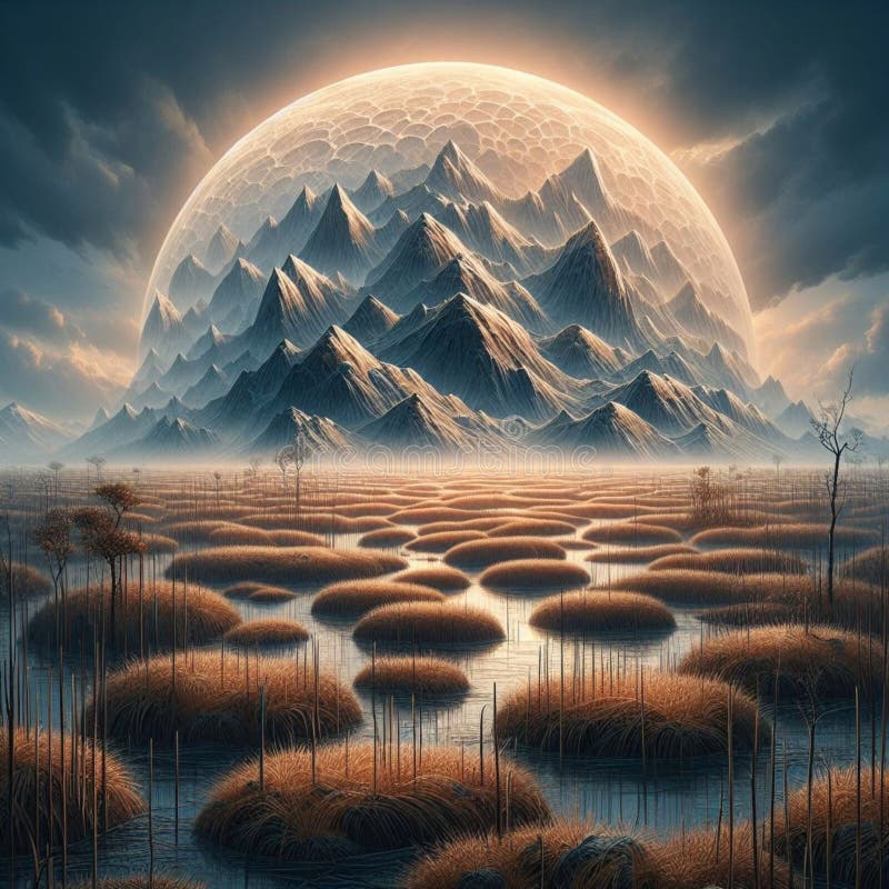 Impact of Climate Change: Arid Marshlands with Unique Terrain Stock ...