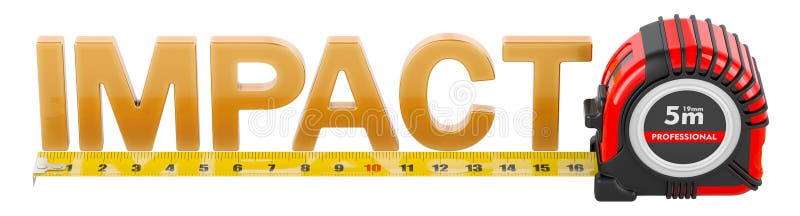 Impact Concept with Measuring Tape, 3D Rendering Stock Illustration ...