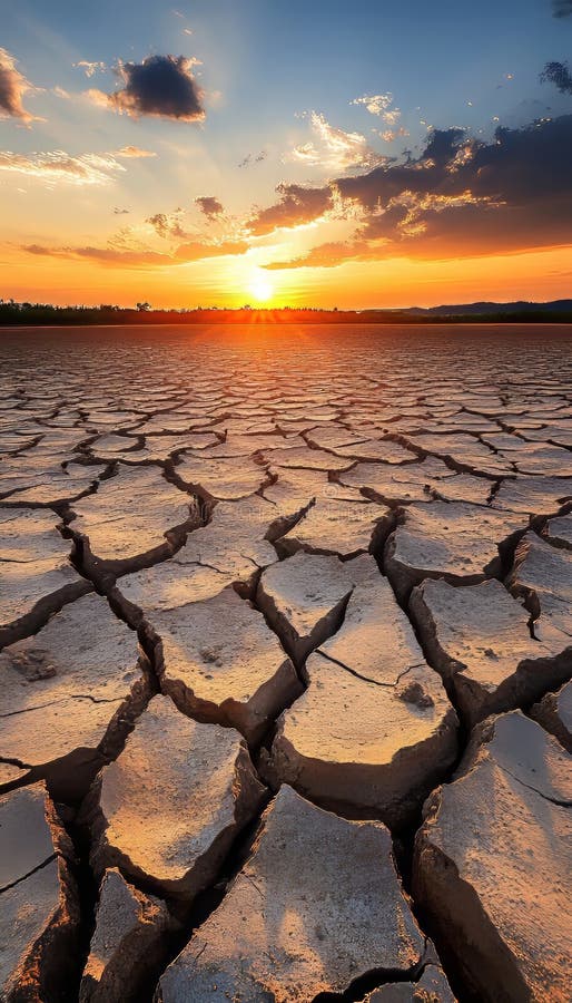 Impact of Drought on Ecosystem a Visual Representation of a Sun Baked ...