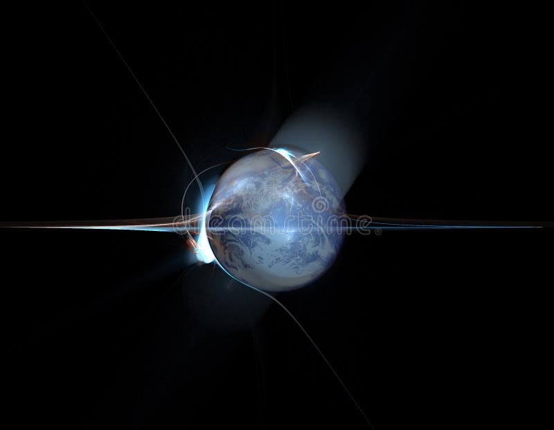 Impact on Earth stock illustration. Illustration of light - 5307938